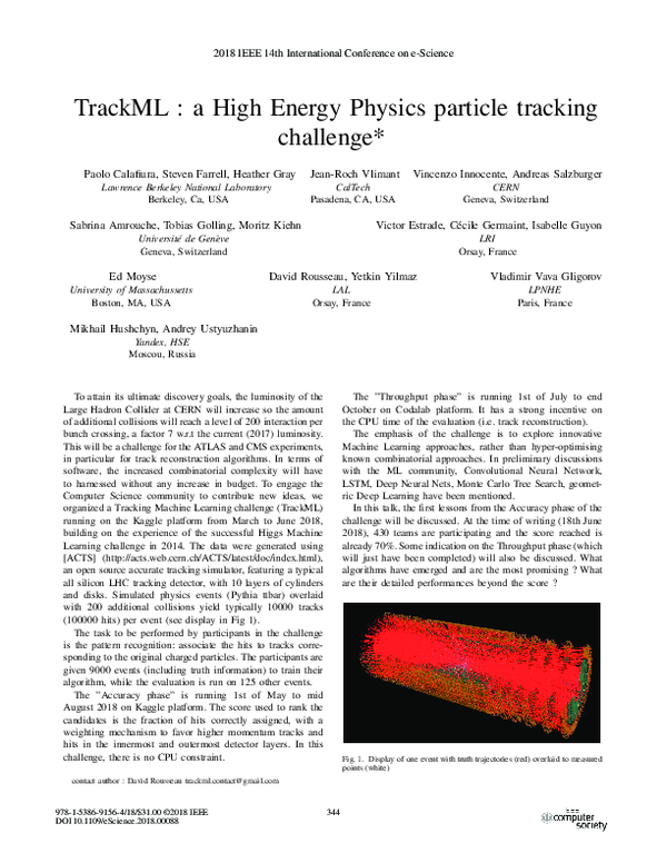 (PDF) TrackML: A High Energy Physics Particle Tracking Challenge