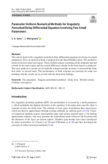 Pdf Parameter Uniform Numerical Methods For Singularly Perturbed Elliptic Problems With