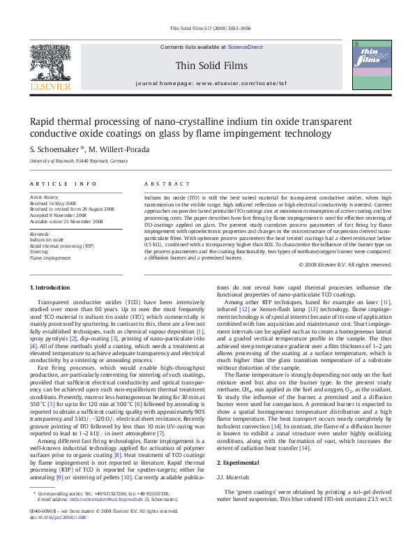 (PDF) Rapid thermal processing of nano-crystalline indium tin oxide ...