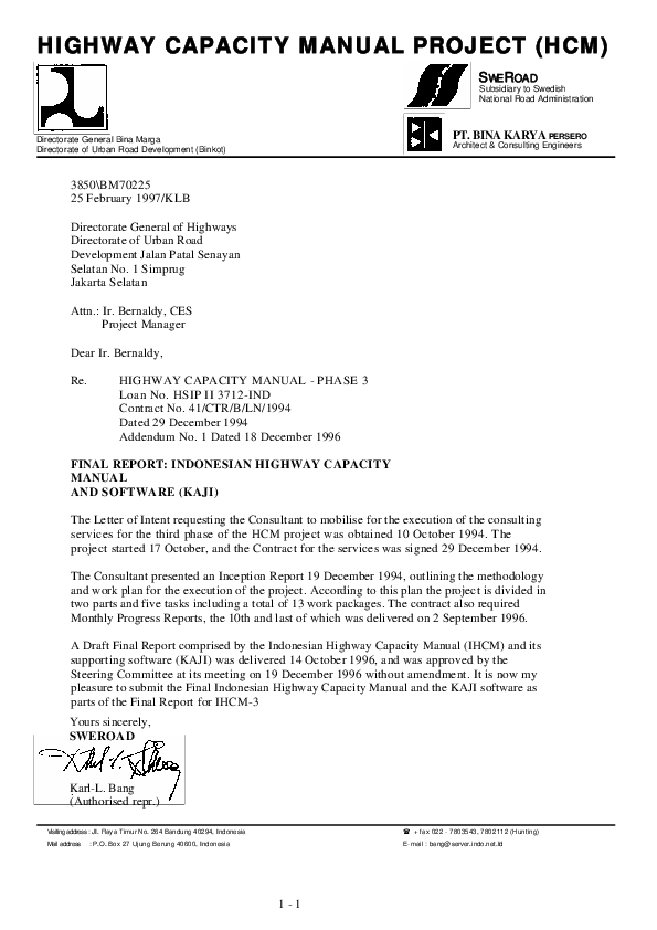 (PDF) HIGHWAY CAPACITY MANUAL PROJECT (HCM