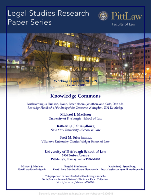 (PDF) Knowledge Commons (2019)