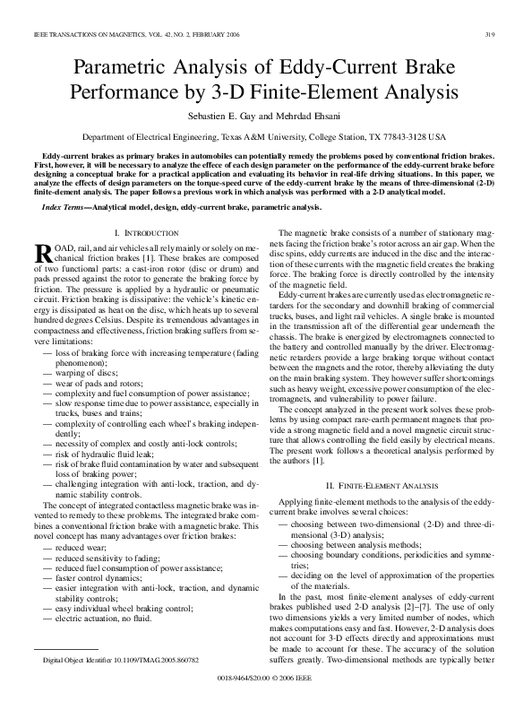 (PDF) Parametric analysis of eddy-current brake performance by 3-D ...