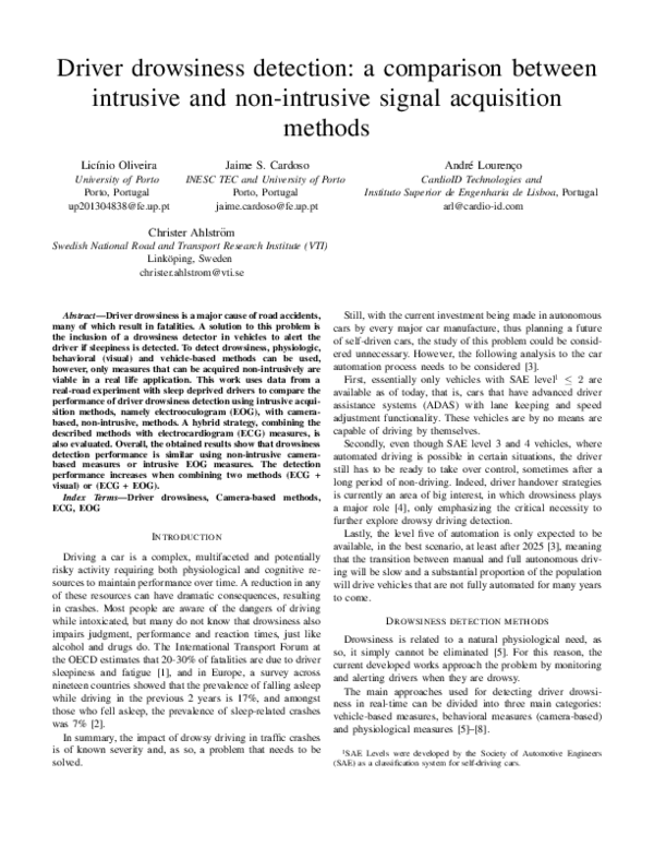 Pdf Driver Drowsiness Detection A Comparison Between Intrusive And Non Intrusive Signal 4848