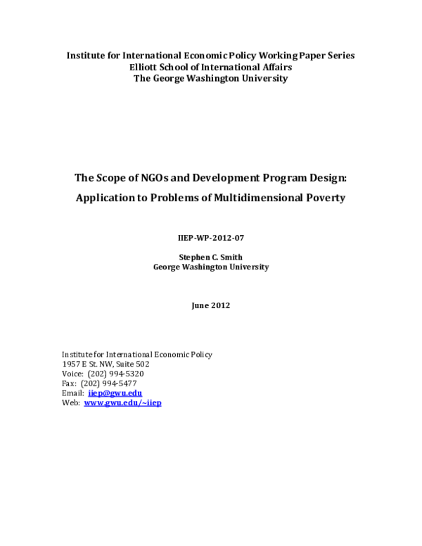 (PDF) The Scope of Ngos and Development Programme Design: Application ...