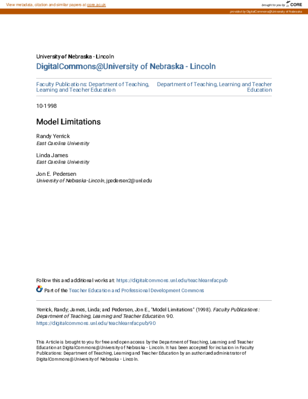(PDF) Model Limitations