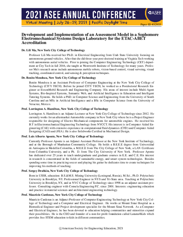 (PDF) Development and Implementation of an Assessment Model in a ...