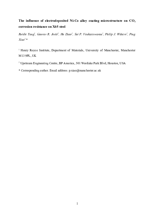 (DOC) The influence of electrodeposited Ni-Co alloy coating ...
