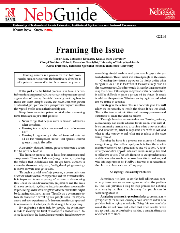 (PDF) Framing the Issue