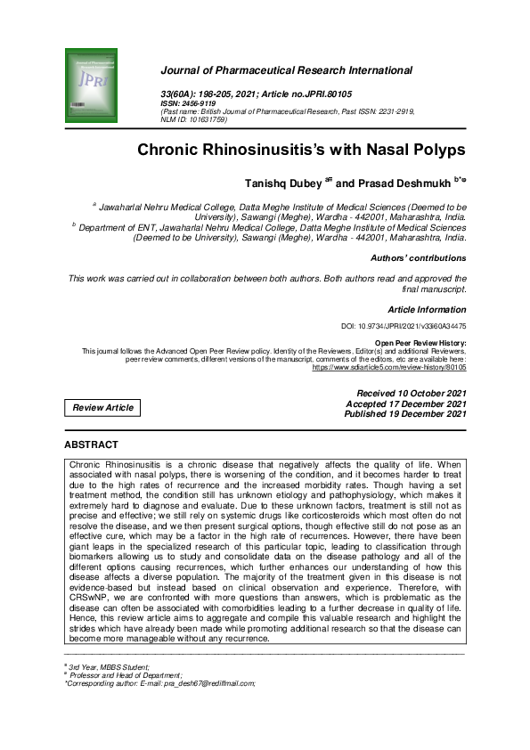 (PDF) Chronic Rhinosinusitis’s with Nasal Polyps