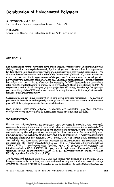 (PDF) Combustion Of Halogenated Polymers