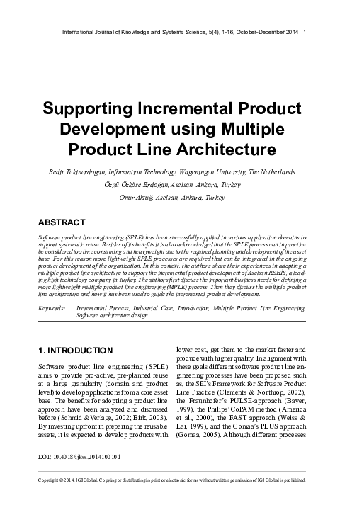 Pdf Lightweight Multiple Product Line Architecture For Incremental