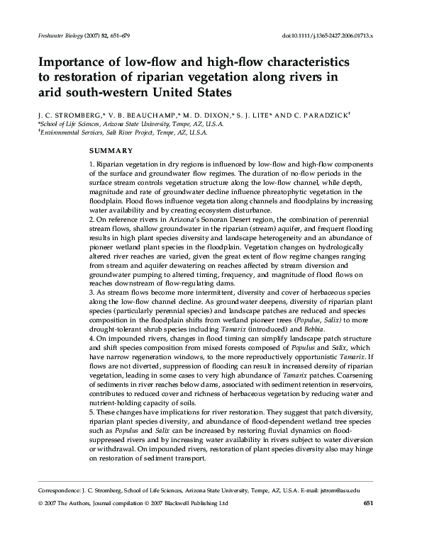(PDF) Importance of low-flow and high-flow characteristics to ...