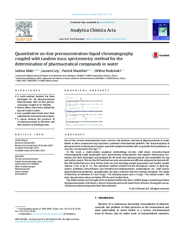 Quantitative on-line preconcentration-liquid chromatography coupled ...