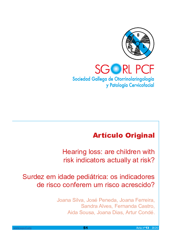 (PDF) Hearing loss: are children with risk indicators actually at risk?