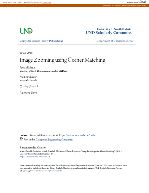 (PDF) Image Zooming Using Corner Matching