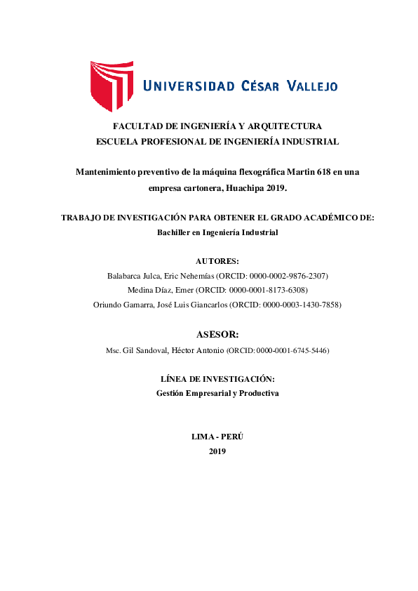 (PDF) Mantenimiento preventivo de la máquina flexográfica Martin 618 en ...