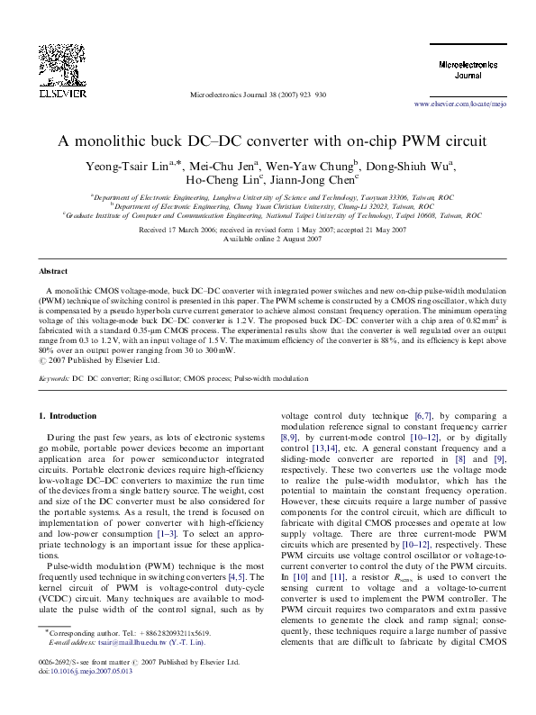 (PDF) A monolithic buck DC–DC converter with on-chip PWM circuit