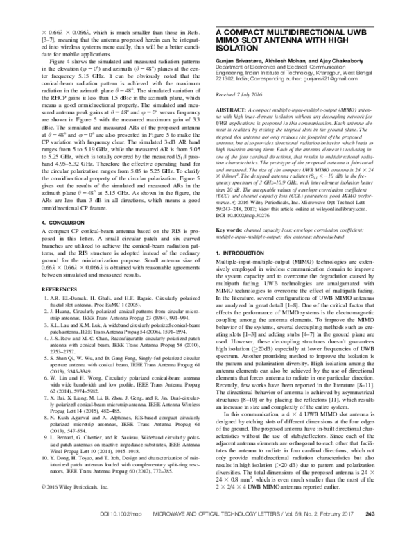 A compact multidirectional UWB MIMO slot antenna with high isolation