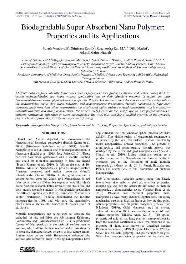 (PDF) Biodegradable Super Absorbent Nano Polymer: Properties and its Applications