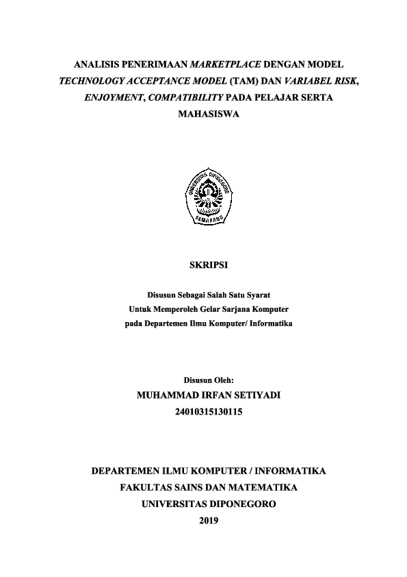 (PDF) Analisis Penerimaan Marketplace Dengan Model Technology ...