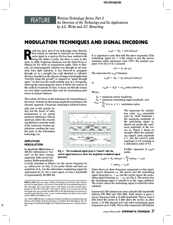 (PDF) Wireless Technology Series: Part 2. An Overview of the Technology and Its Applications ...