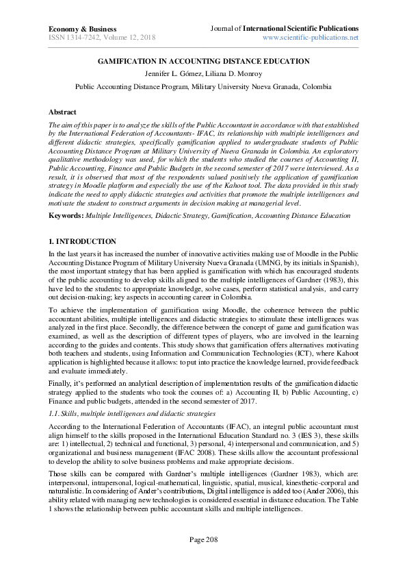 (PDF) Gamification in Accounting Distance Education
