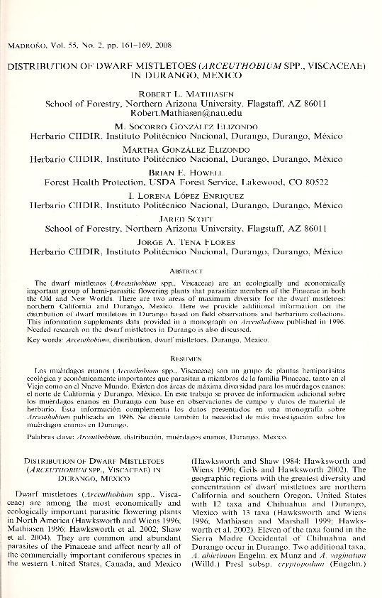 (PDF) Distribution of Dwarf Mistletoes (Arceuthobium spp., Viscaceae ...