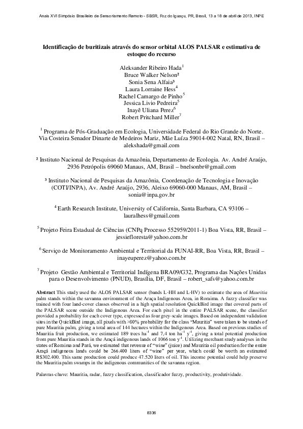 (PDF) Identificação de buritizais através do sensor orbital ALOS PALSAR ...