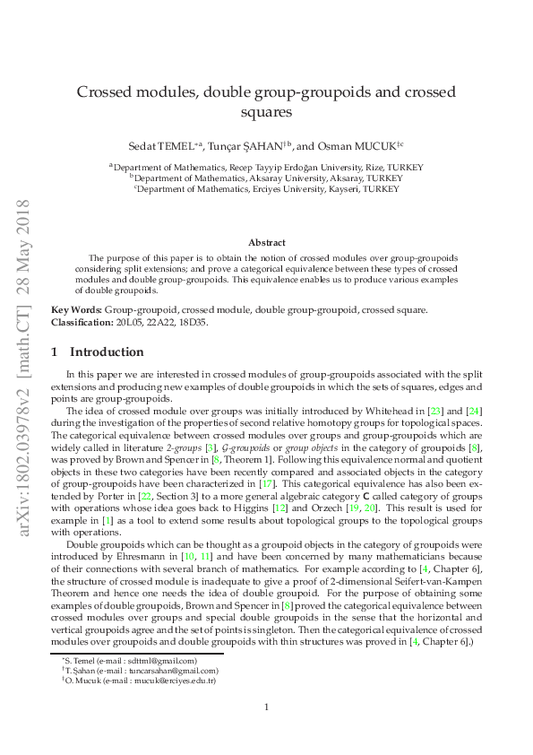 (PDF) Crossed Modules and Double Group-Groupoids