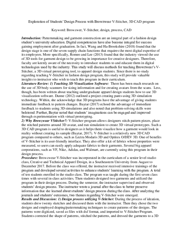 (PDF) Exploration of Students’ Design Process with Browzwear V-Stitcher ...