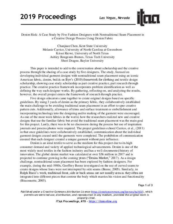 (PDF) Denim Risk: A Case Study by Five Fashion Designers with ...