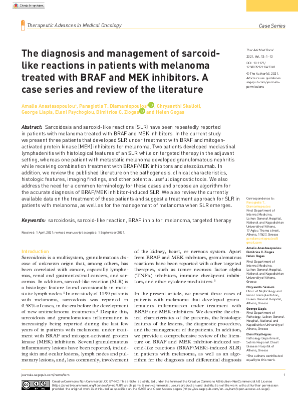 (PDF) The diagnosis and management of sarcoid-like reactions in ...