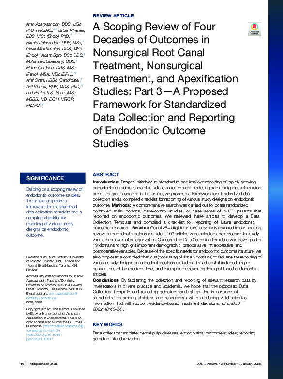 (PDF) A scoping review of four decades of outcomes in non-surgical root canal treatment, non ...