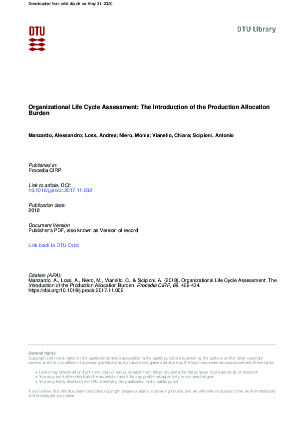 (PDF) Organizational Life Cycle Assessment: The Introduction of the ...
