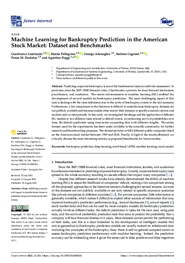 (PDF) Machine Learning for Bankruptcy Prediction in the American Stock ...