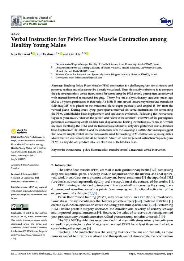 (PDF) Verbal Instruction for Pelvic Floor Muscle Contraction among ...