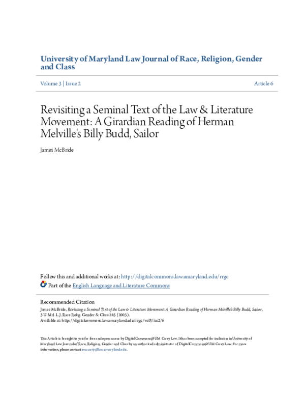 (PDF) Revisiting a Seminal Text of the Law & Literature Movement: A ...