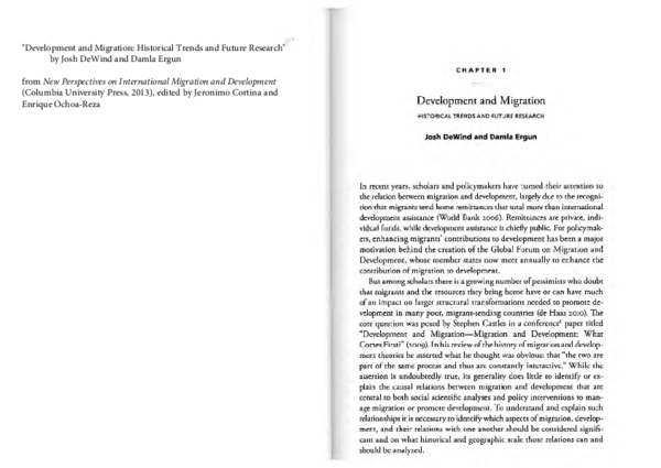 (PDF) Development and Migration: Historical Trends and Future Research