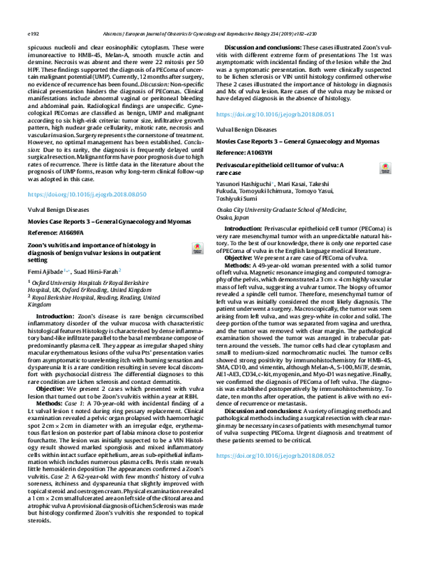 (PDF) Zoon's vulvitis and importance of histology in diagnosis of ...
