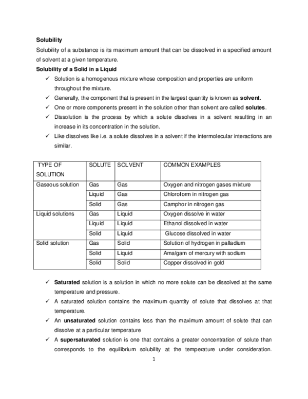 (PDF) Solubility notes