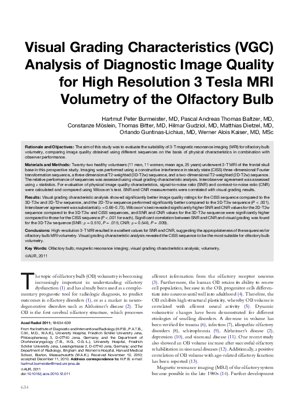 (PDF) Visual Grading Characteristics (VGC) Analysis of Diagnostic Image ...