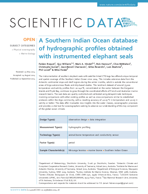 (PDF) A Southern Indian Ocean database of hydrographic profiles obtained with instrumented ...