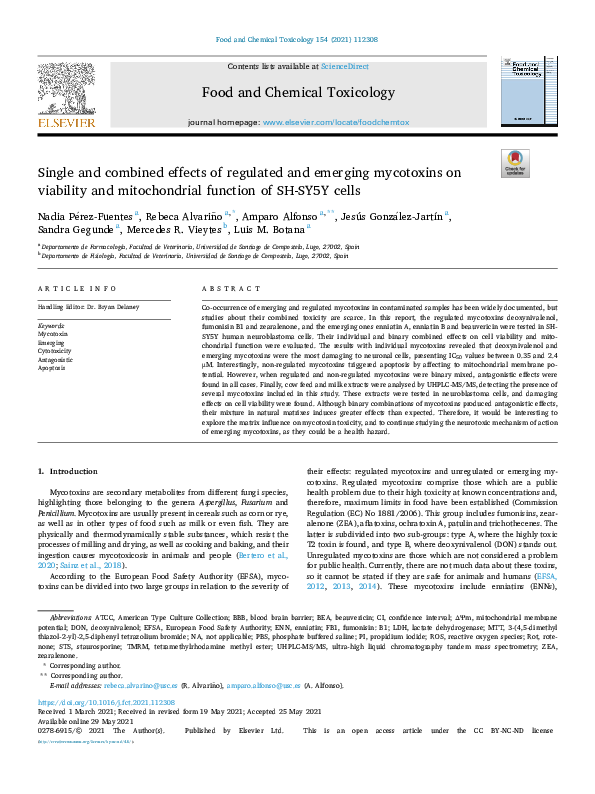 (PDF) Single and combined effects of regulated and emerging mycotoxins ...
