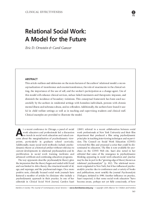 (PDF) Relational Social Work: A Model for the Future