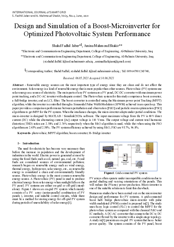 (PDF) Design and Simulation of a Boost-Microinverter for Optimized Photovoltaic System Performancec