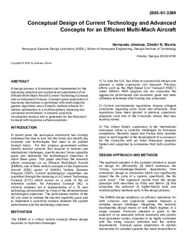 (PDF) Conceptual Design of Current Technology and Advanced Concepts for ...