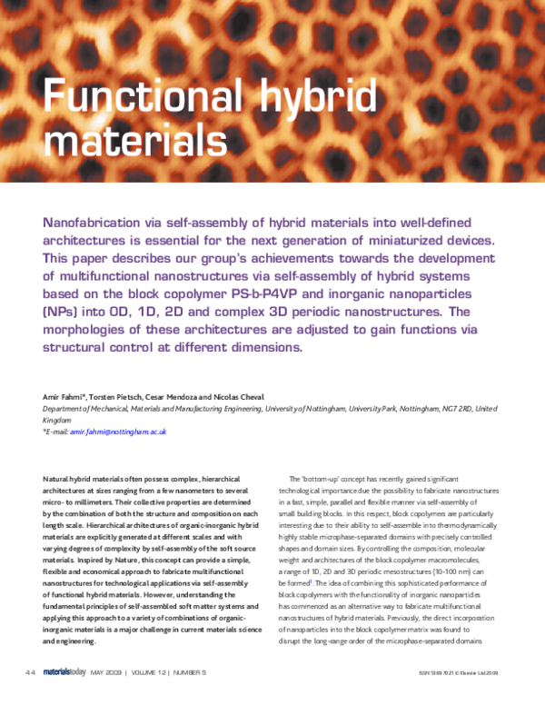 (PDF) Functional hybrid materials