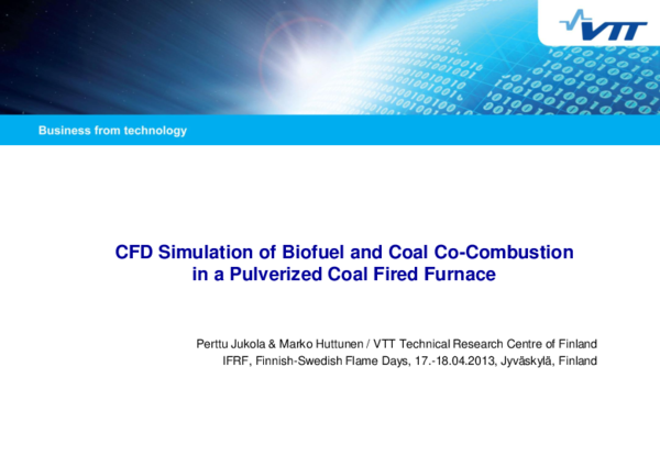 (PDF) CFD simulation of biofuel and coal co-combustion in a pulverized ...