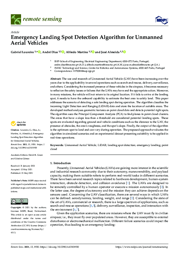 (PDF) Emergency Landing Spot Detection Algorithm for Unmanned Aerial ...