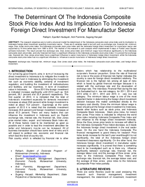 (PDF) The Determinant Of The Indonesia Composite Stock Price Index And ...